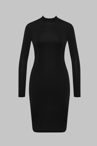 Black long-sleeve dress with sheer back - Pure Tentation – Maison Close US