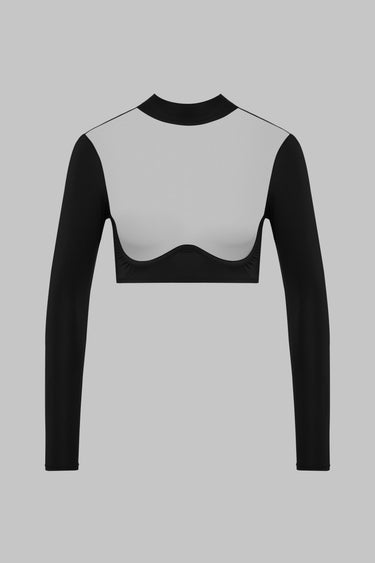 Black long-sleeve sheer top - Pure Tentation – Maison Close US