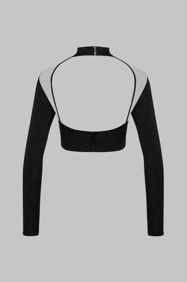 Black long-sleeve sheer top - Pure Tentation – Maison Close US