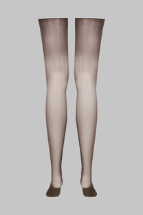 Glossy cut and curled stockings 20D - Brown - LEGWEAR – Maison Close US